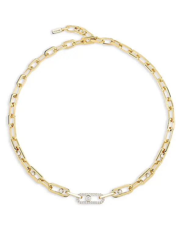 Messika 18k Move Link Diamond Pave Collar Necklace - Yellow Gold