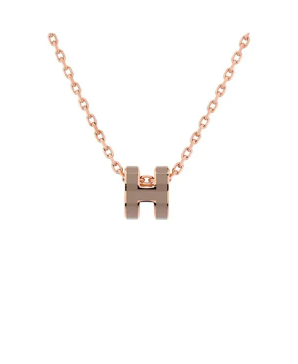 HERMES Mini Pop H Pendant Chain Necklace - Enamel/silver Tone