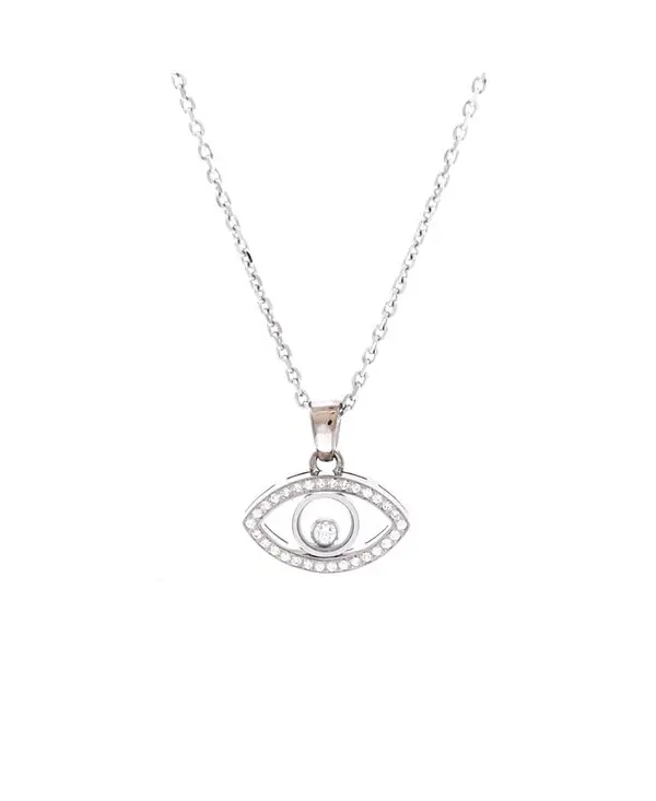 CHOPARD Happy Diamonds Good Luck Charms Eye Pendant Necklace - White
