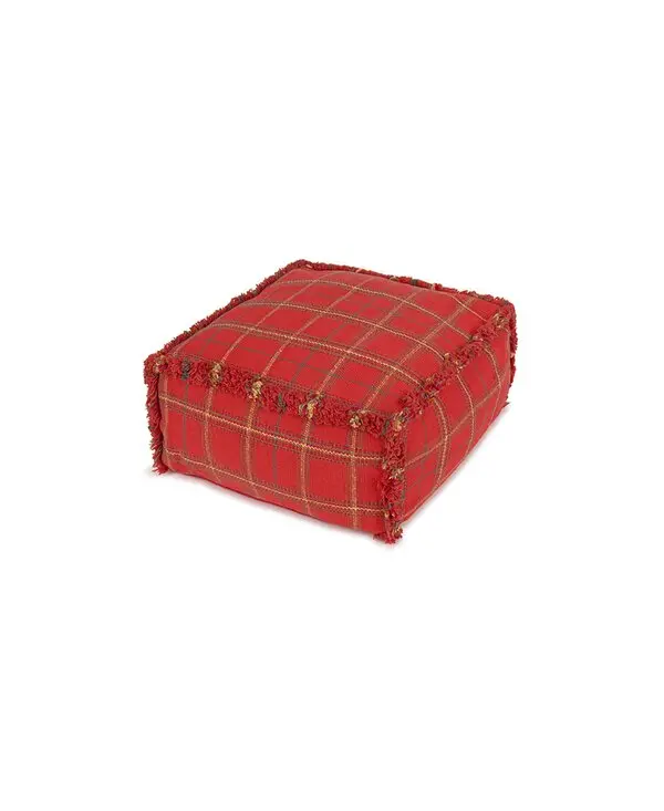 LORENA CANALS Mapple Handloom Pouf - Red