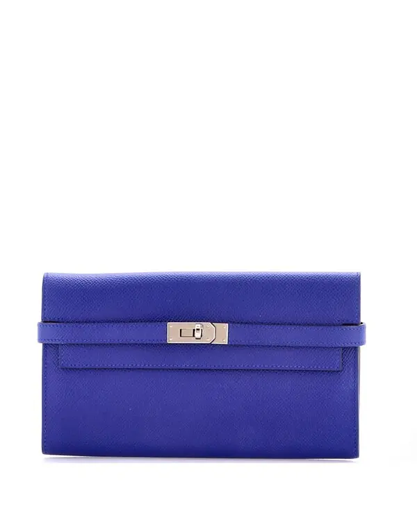 HERMES Long Kelly Wallet Epsom - Blue
