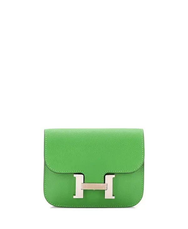 HERMES Constance Slim Wallet Evercolor - Green