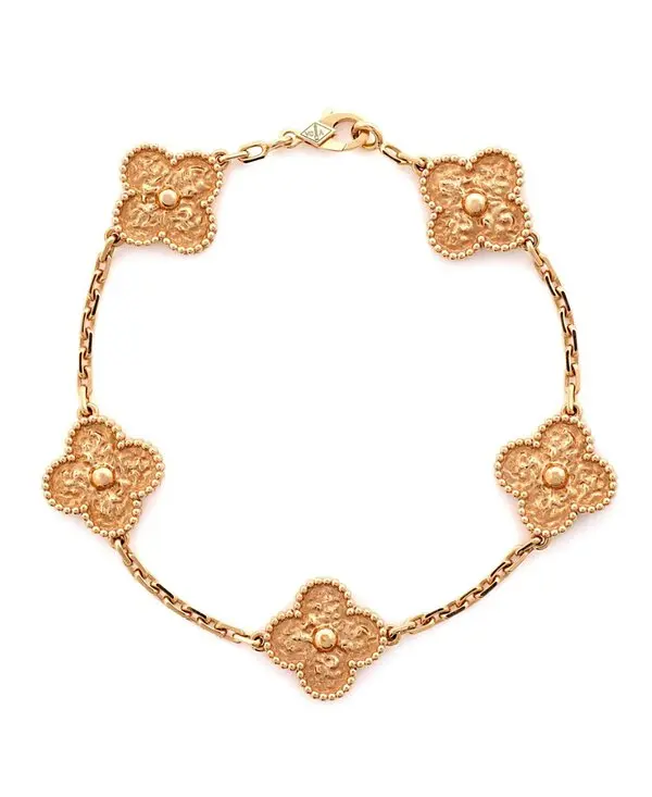 VAN CLEEF & ARPELS Vintage Alhambra 5 Motifs Bracelet - Pink