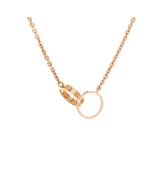 CARTIER Love Interlocking Necklace In 18k Rose Gold, 17.25 Inches - Pink
