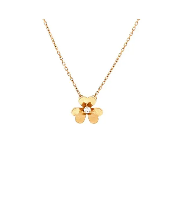 VAN CLEEF & ARPELS Mini Frivole 18k And Diamond Pendant Necklace - Gold