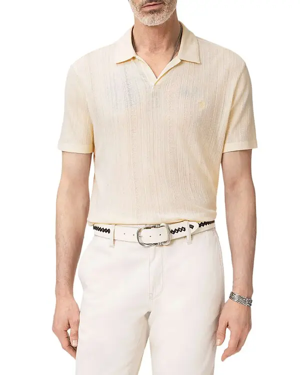 John Varvatos Leonardo Johnny Collar Polo Shirt - Chalk