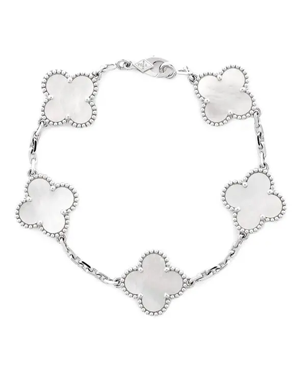 VAN CLEEF & ARPELS Vintage Alhambra 5 Motifs Bracelet - White