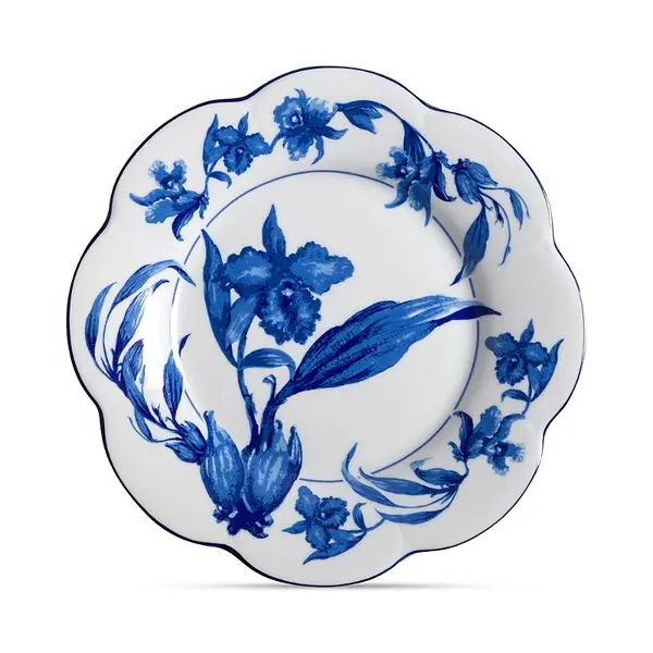 TANIA BULHOES Dessert Plate Casa Das Orquideas - Blue