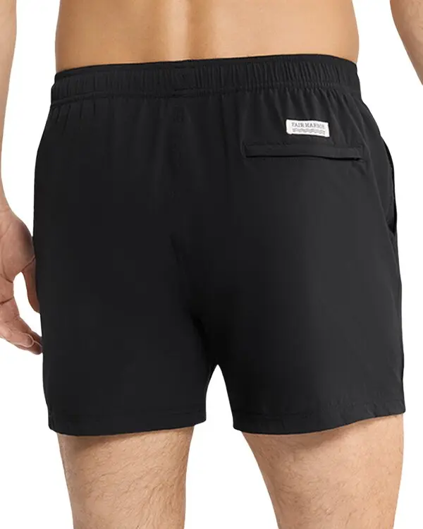 FAIR HARBOR Bungalow Printed Swim Trunks - Black