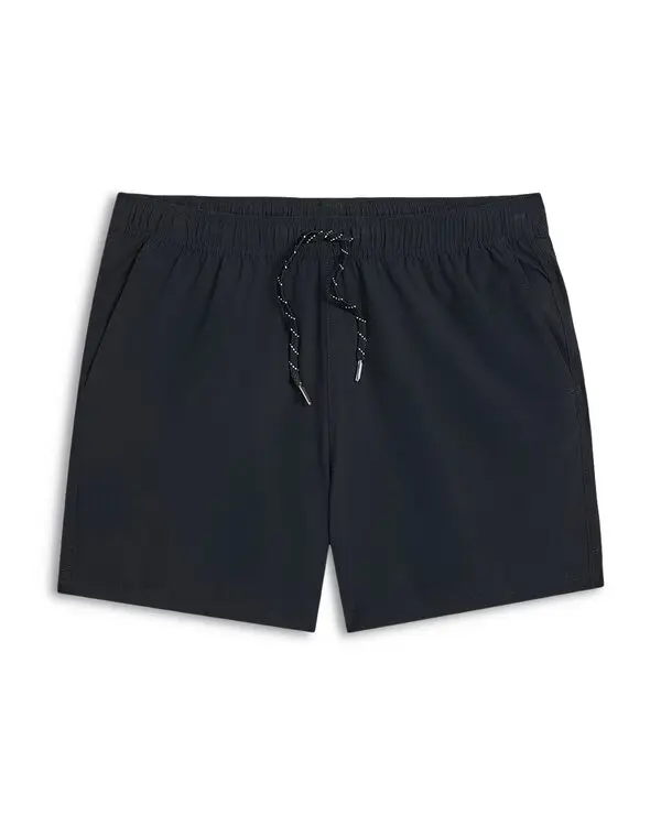 FAIR HARBOR Bungalow Printed Swim Trunks - Black