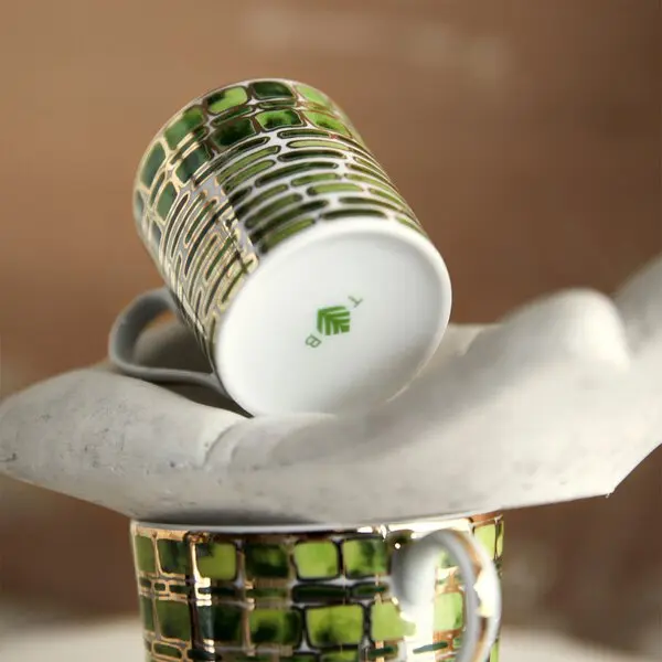 TANIA BULHOES Espresso Cup And Saucer Jade