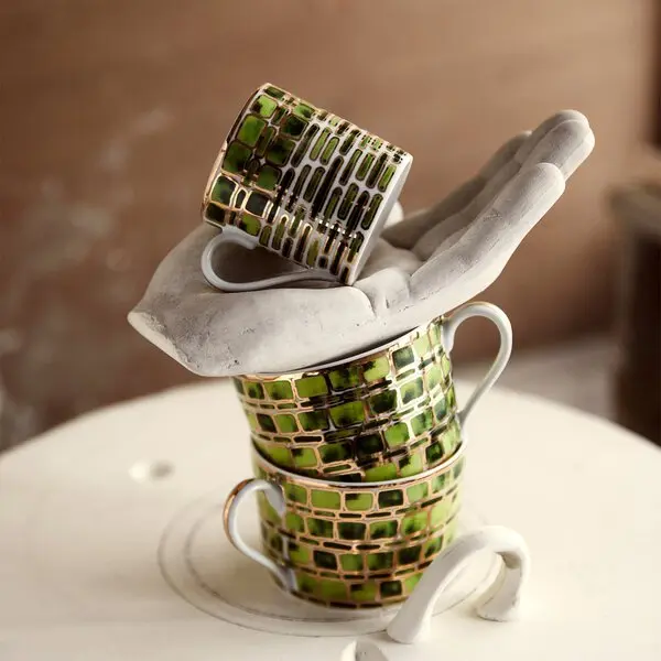 TANIA BULHOES Tea Cup And Saucer Jade