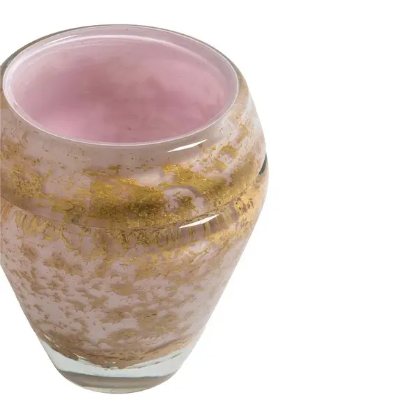 TANIA BULHOES Medium Glass Vase In Pompei & Gold