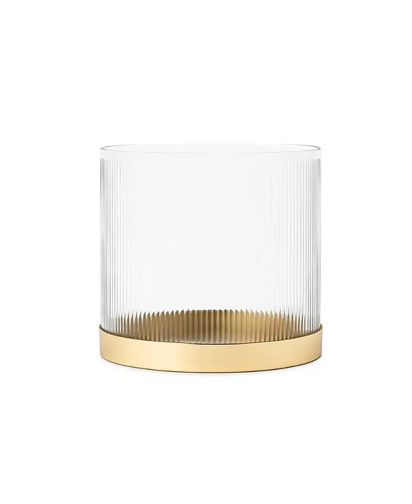 FLECK Fluted Glass Vase - Brass