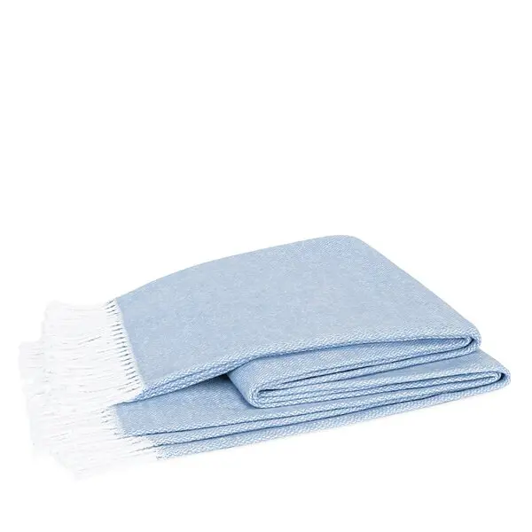 MATOUK Pezzo Fringe Throw Blanket - Hazy Blue