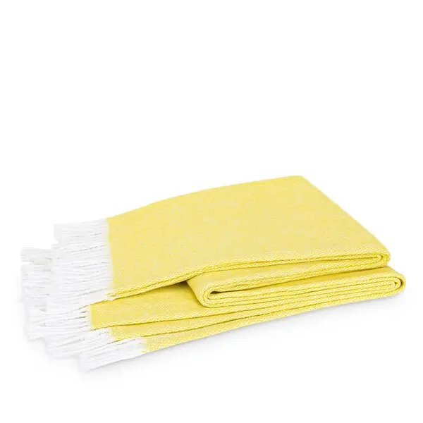 MATOUK Pezzo Fringe Throw Blanket - Lemon