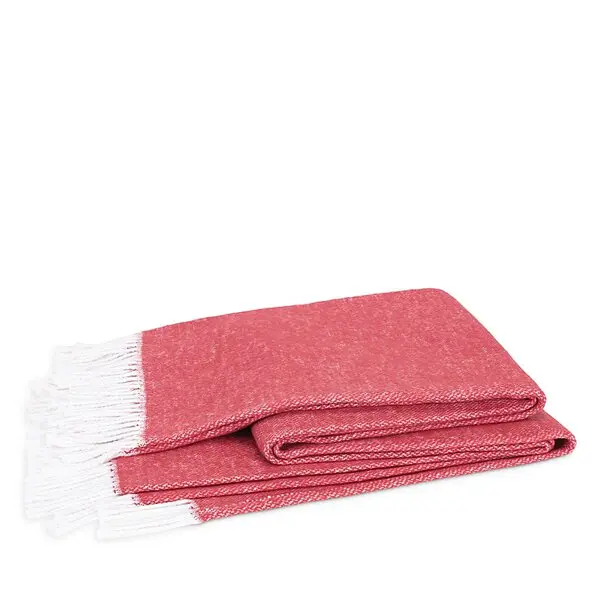 MATOUK Pezzo Fringe Throw Blanket - Redberry
