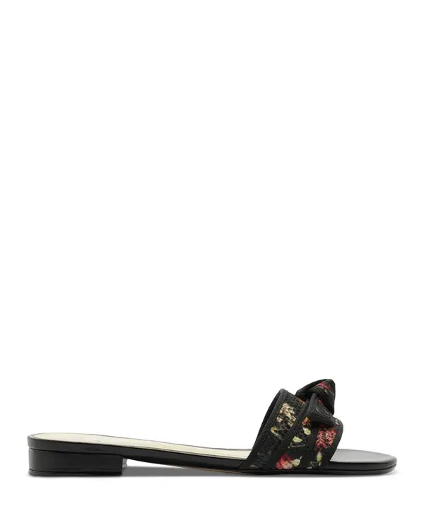 ALEXANDRE BIRMAN Grossgrain Bow Slides - Black