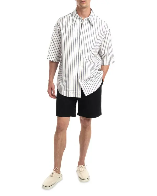 Ami Wide Fit Embossed Stripe Shirt