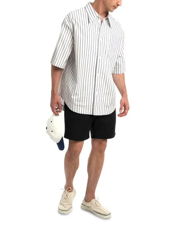 AMI Paris Wide Fit Embossed Stripe Shirt