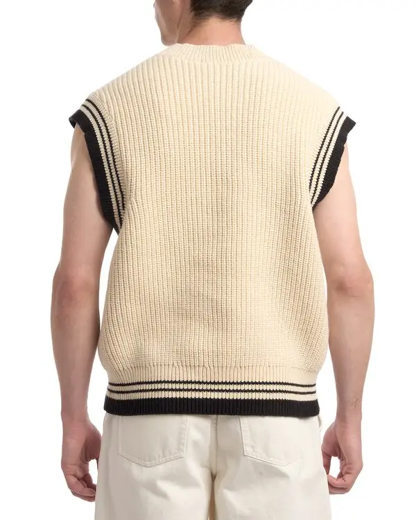 Ami V-neck Stripe Sleeveless Sweater