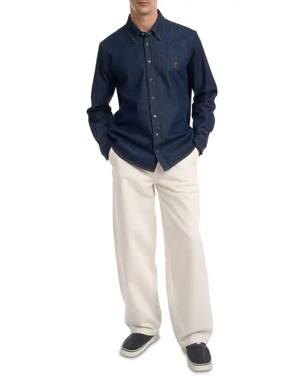 AMI Paris De Coeur Shirt - Indigo