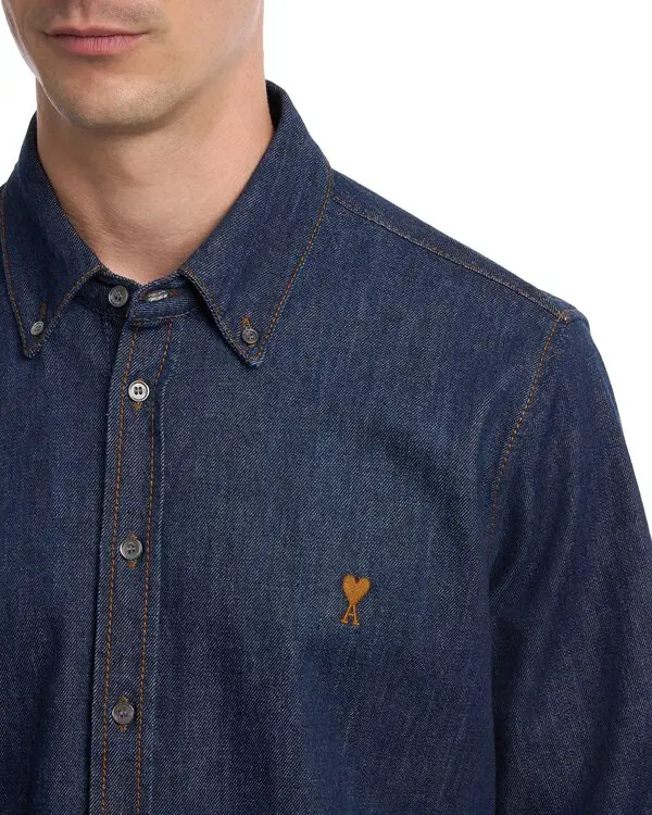 AMI Paris De Coeur Shirt - Indigo