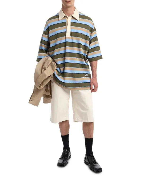 AMI Paris Oversize Fit Stripe Polo Shirt - Multi