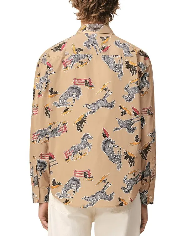 Ami Boxy Shirt With Horse Print