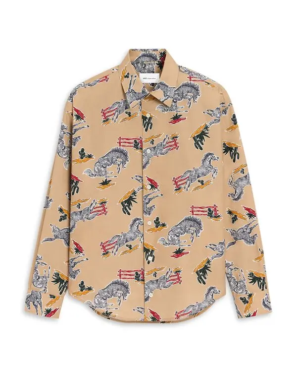 Ami Boxy Shirt With Horse Print