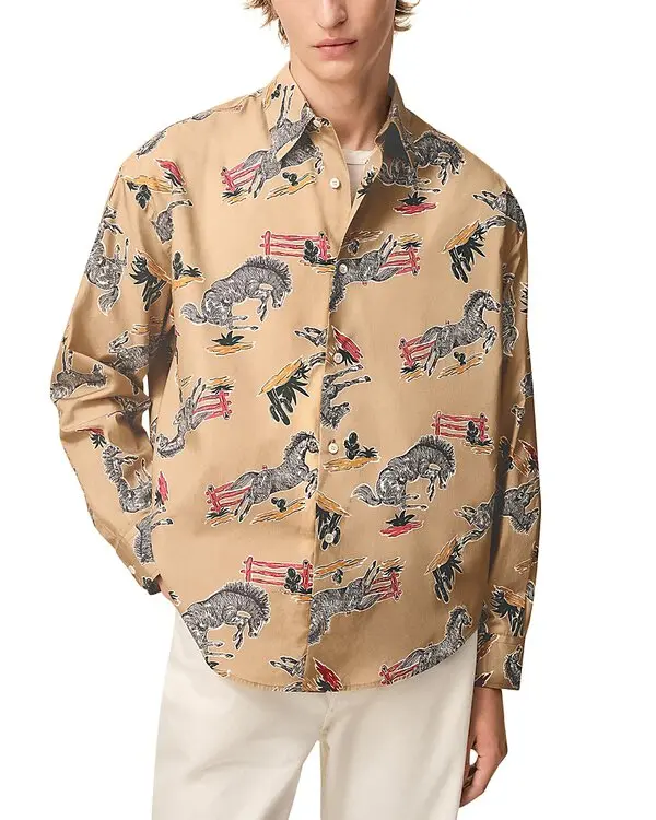 AMI Paris Boxy Shirt With Horse Print