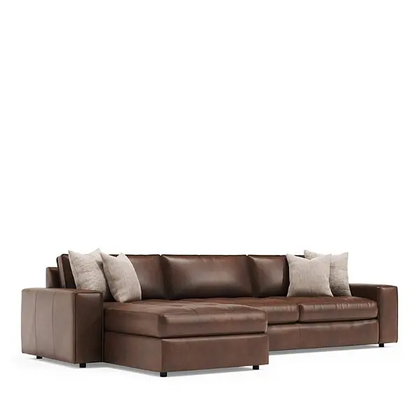 BERNHARDT Mulholland Leather Sectional By - - - Beige
