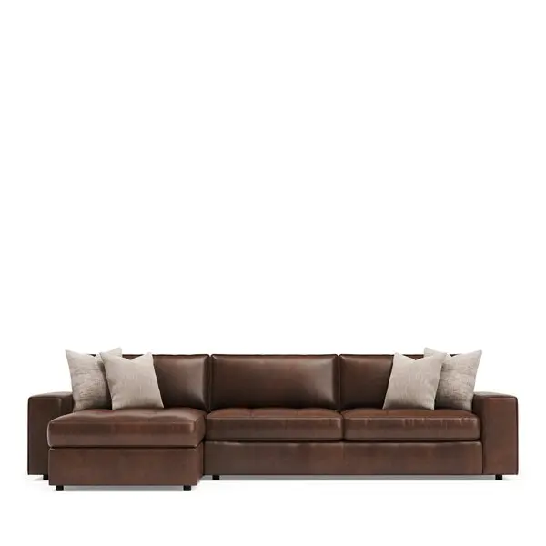 BERNHARDT Mulholland Leather Sectional By - - - Beige