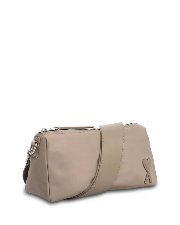 AMI Paris Marcel Canvas Crossbody Bag - Gris Taupe
