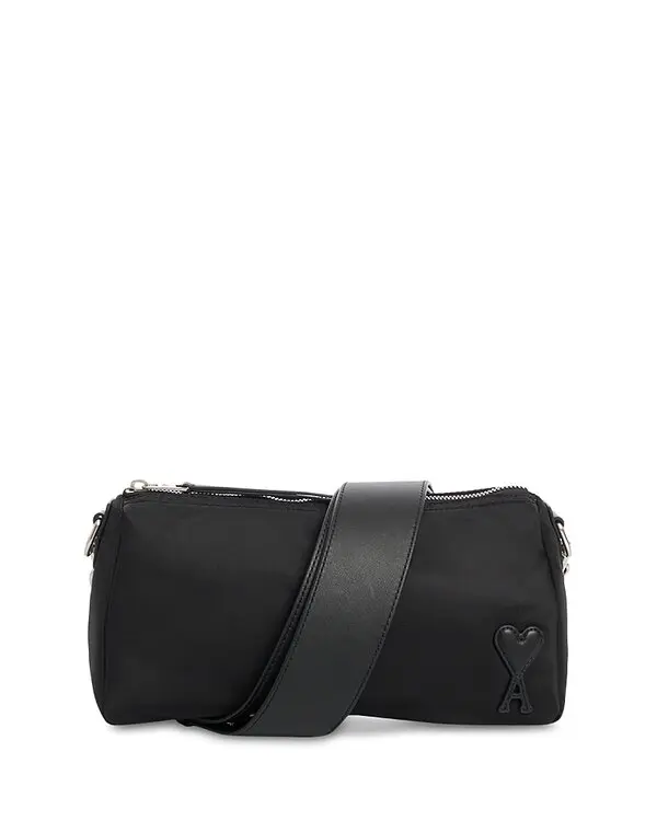 Ami Marcel Canvas Crossbody Bag - Noir