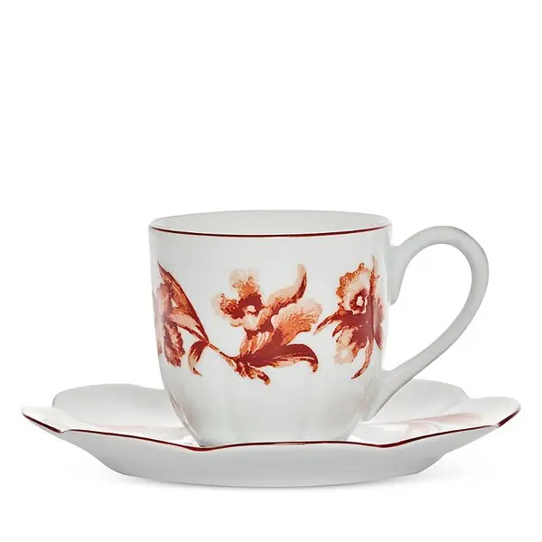 TANIA BULHOES Espresso Cup And Saucer Rouge De Fer - Red