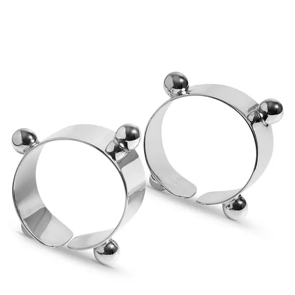 TANIA BULHOES Napkin Ring Esferas, Set Of 2 - Silver