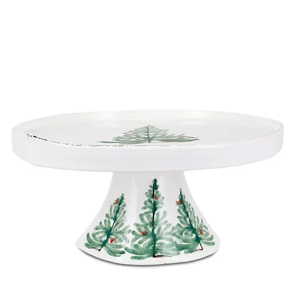 VIETRI Lastra Holiday Large Cake Stand - White