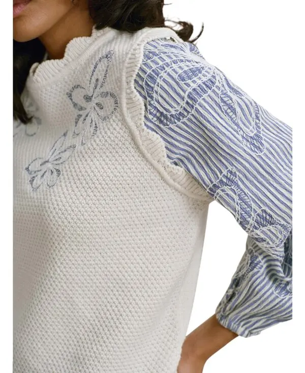 Mint Velvet Cotton Blend Striped Layered Sweater