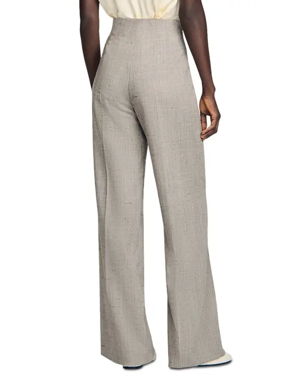 Sandro Loyo Wide Leg Checkered Pants