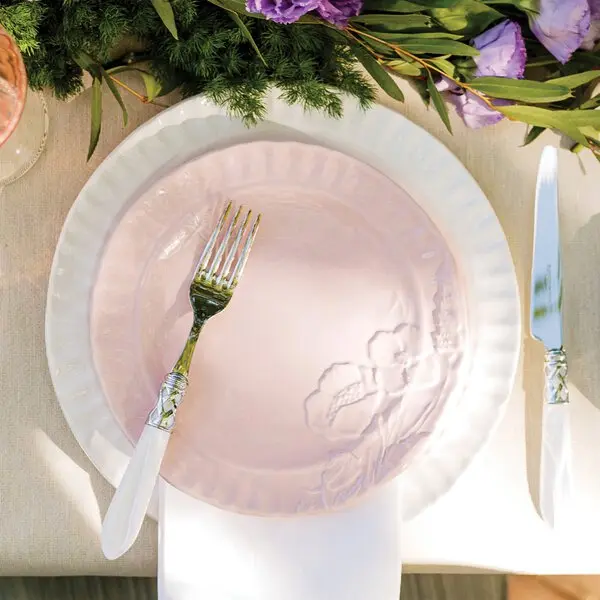 VIETRI Pietra Fiori Salad Plate - Pink
