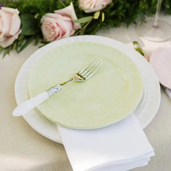 VIETRI Pietra Fiori Salad Plate - Pistachio