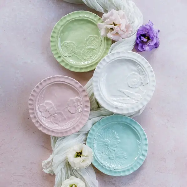 VIETRI Pietra Fiori Canape Plate - Pink