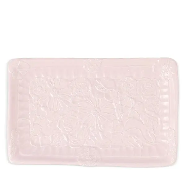 VIETRI Pietra Fiori Rectangular Platter - Pink