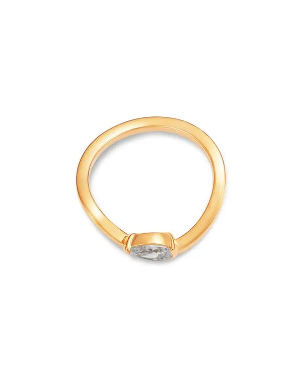 MOON & MEADOW 14k Yellow Lab Grown Diamond Pear Wave Ring