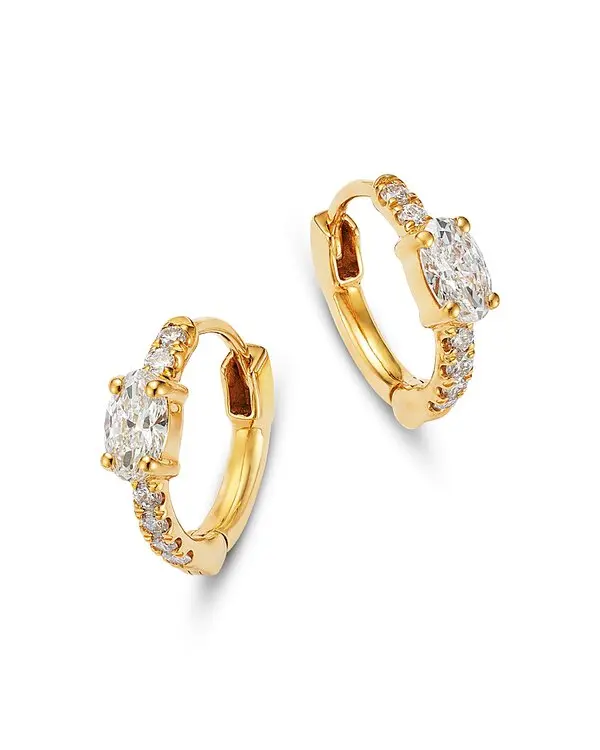 MOON & MEADOW 14k Yellow Lab Grown Diamond Hoop Earrings - Gold