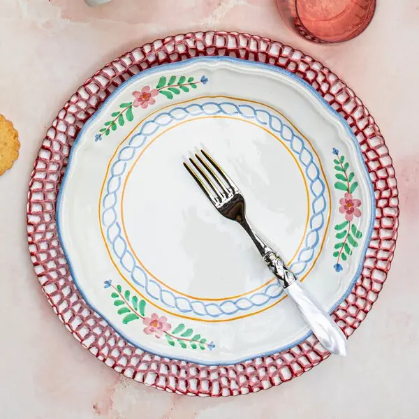 VIETRI Pelli Glass Charger - Pink