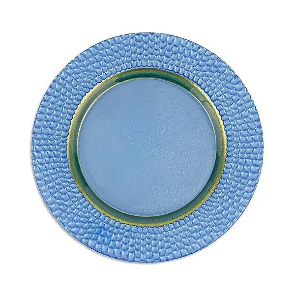 VIETRI Pelli Glass Salad Plate - Blue
