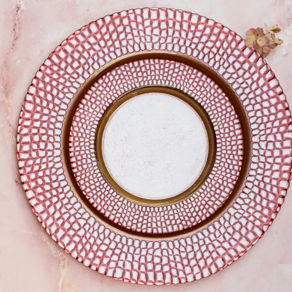 VIETRI Pelli Glass Salad Plate - Pink
