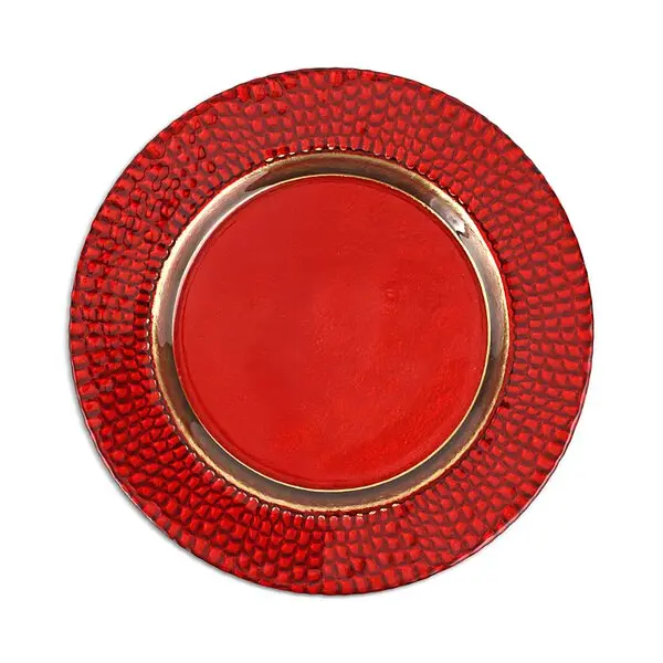 VIETRI Pelli Glass Salad Plate - Red